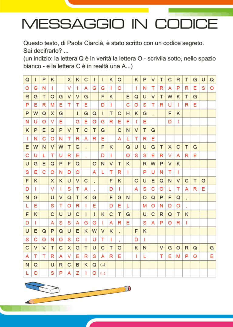 Messaggio in codice / 7 ottobre – Tienimidocchio | Il diario ...